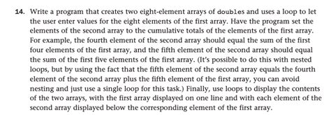 solved 14 write a program that creates two eight element