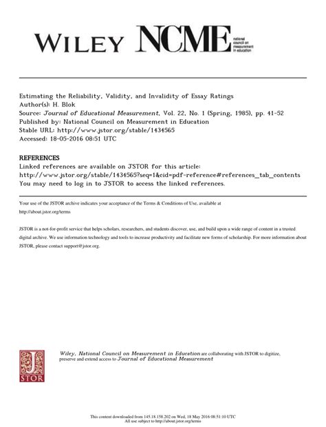 pdf estimating the reliability validity and invalidity of essay ratings