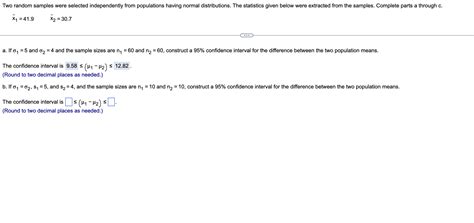 Solved xˉ xˉ a If σ and σ and the sample Chegg com
