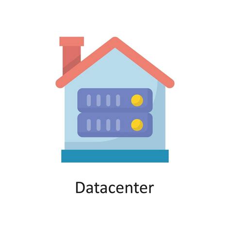 Datacenter Vector Flat Icon Design Illustration Cloud Computing Symbol