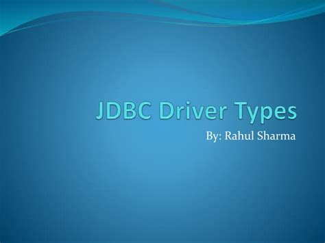 jdbc driver types pptx
