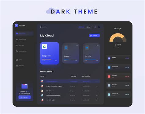 Cloud Storage Dashboard Ui Design Behance