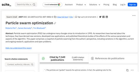 Citation Report Particle Swarm Optimization