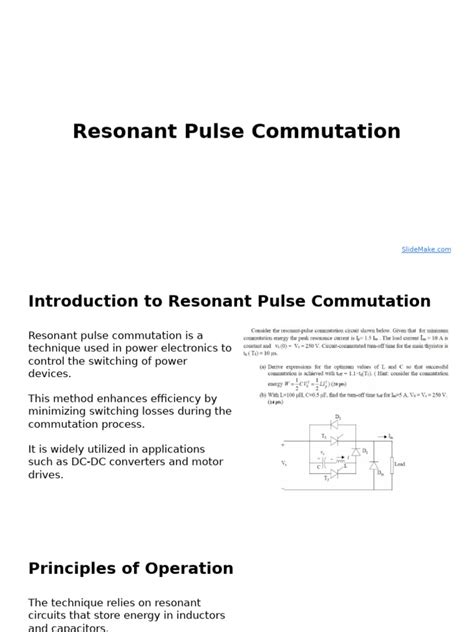 Resonant Pulse Commutation Pdf Power Electronics Resonance