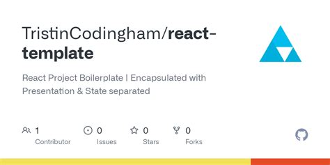 GitHub TristinCodingham React Template React Project Boilerplate Encapsulated With