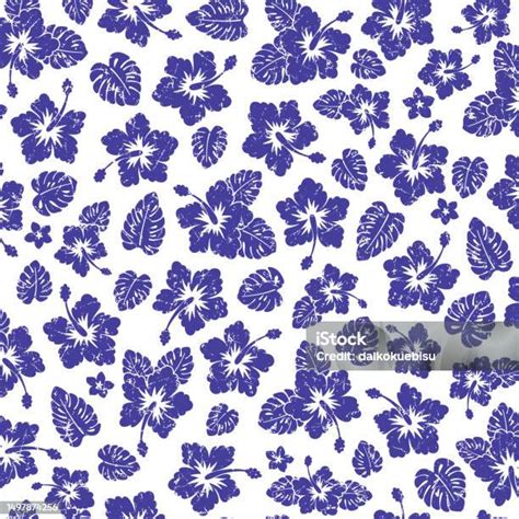 Cute Hibiscus Pattern Perfect For Textiles Stock Illustration Download Image Now All Over