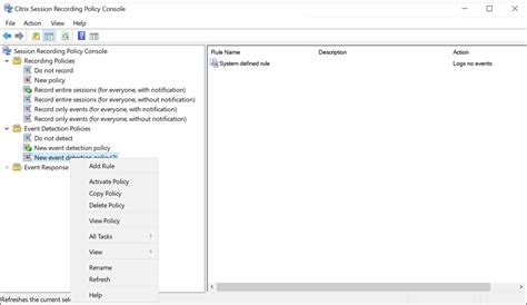 Configure Event Detection Policies Session Recording