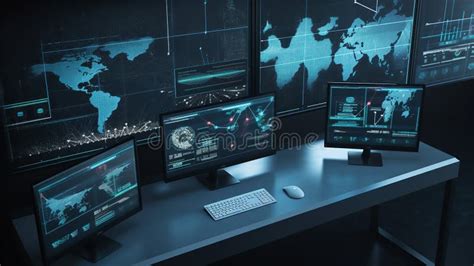 Ai Based Cybersecurity Threat Detection Stock Illustration