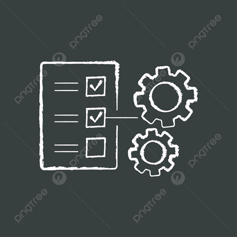 Chalky White Technical Assignment Symbol Set On A Black Backdrop Vector