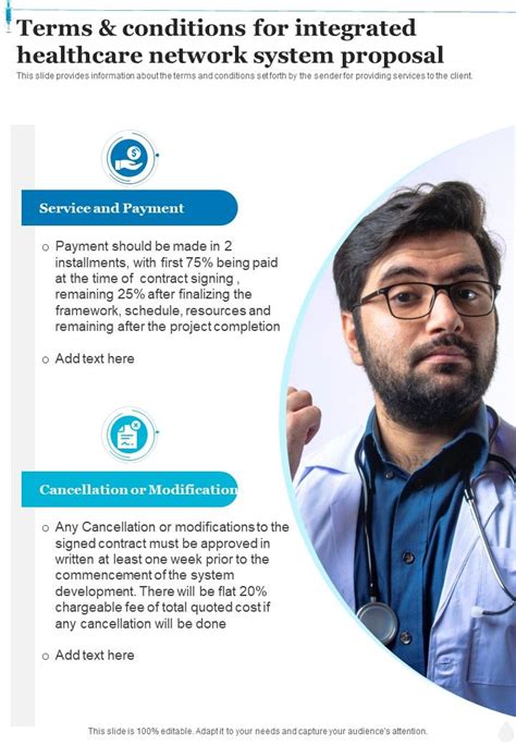 Terms And Conditions For Integrated Healthcare Network System One Pager