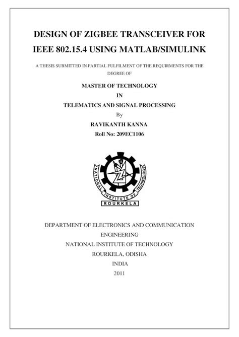 Pdf Design Of Zigbee Transceiver For Ieee 802154 Using · I