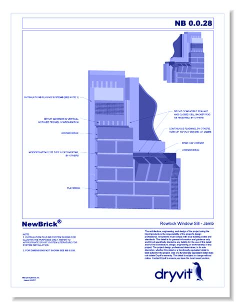 Newbrick® System Rowlock Window Sill Jamb Caddetails