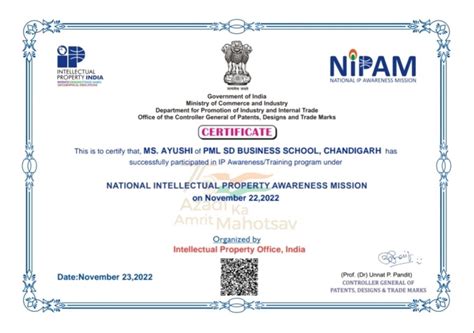 Ayushi Gautam On Linkedin Attended Seminar Of National Intellectual Property Awareness At My