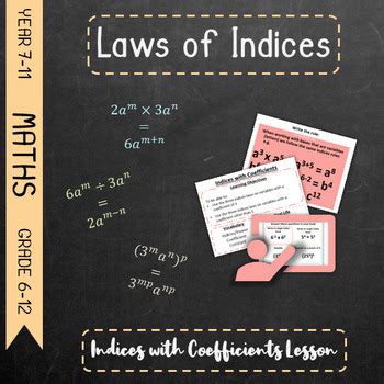 Laws Of Indices Exponents Indices And Coefficients Lesson TPT