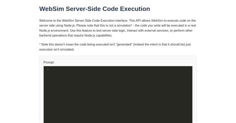 Websim Server Side Code Execution