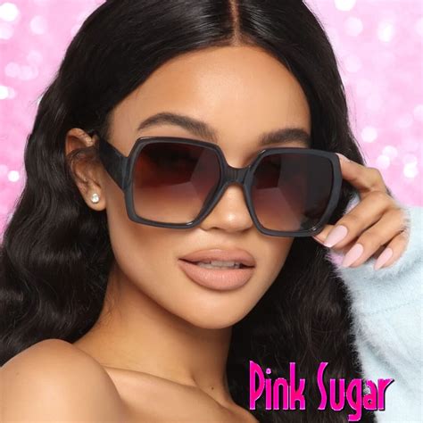 Beverly Hills Black Oversized Square Shades ®pink Sugar Fashion