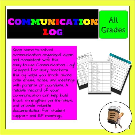 Communication Log By Teach Reach Rosa Tpt
