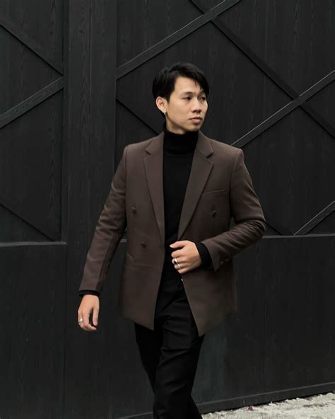 B O R N F U [unisex Clothing] Blazer Bf542 Có 2 Màu đen Và Nâu Nha