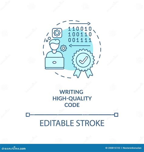 编写高质量代码概念图标 向量例证 插画 包括有 计算机 线性 编码 阿帕卢萨马 概念性 开发员 200815725