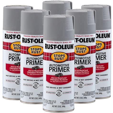 6 Cans Rust Oleum Stops Rust And Rust Prevention Automotive Primer
