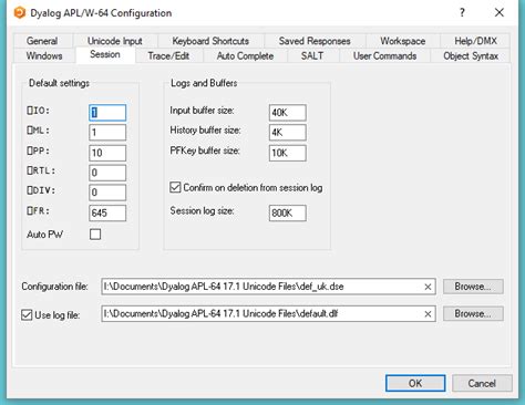 Configuration Dialog