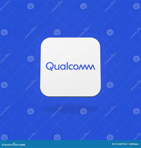 Qualcomm App Icon On Flat Blue Background Editorial Image Illustration Of Isolated Rendering