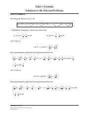 2 Worked Out Examples On Euler S Formula Pdf Euler S Formula Solutions To The Selected