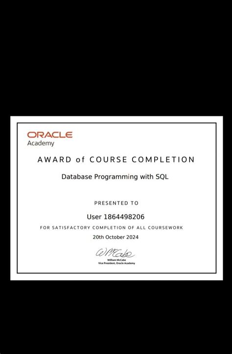 Achal Kurundwade On Linkedin Oracleacademy Sql Certification