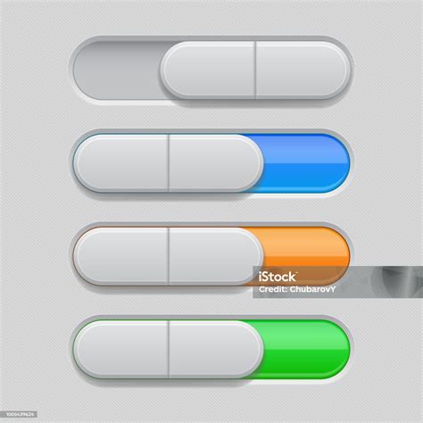 켜거나 토글 단추를 전환 합니다 3d 타원형 슬라이더 아이콘의 색된 설정 3차원 형태에 대한 스톡 벡터 아트 및 기타 이미지 3차원 형태 개체 그룹 그래픽 사용자