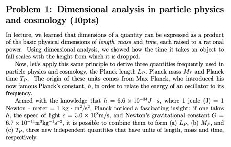 Solved Problem 1 Dimensional Analysis In Particle Physics Chegg Com