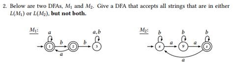 Solved 2 Below Are Two DFAs M And M2 Give A DFA That Chegg Com