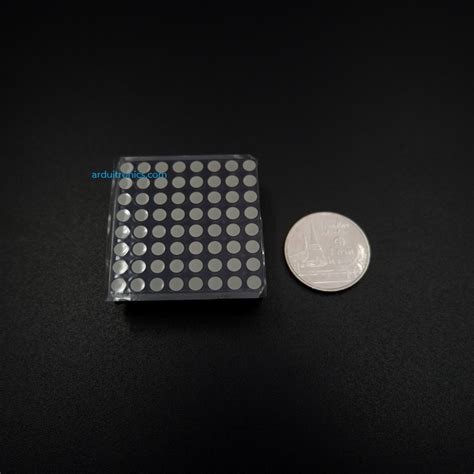 3mm Led Dot Matrix 8x8 Red Color ขนาด 32mm X 32mm Common Anode 1088bs
