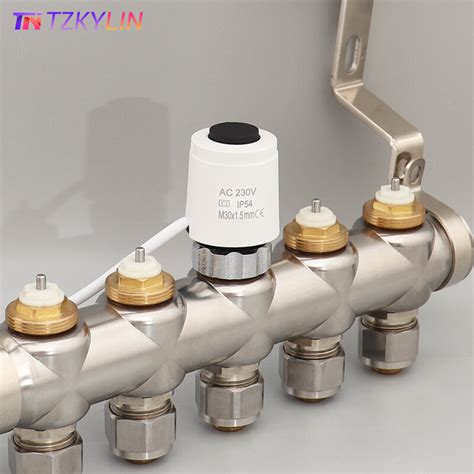 바닥 난방 밸브 정상 개방 No Ac 230v 전기 열 액추에이터 매니폴드 바닥 난방 온도조절기 M30x15 가열 냉각 및 통풍구