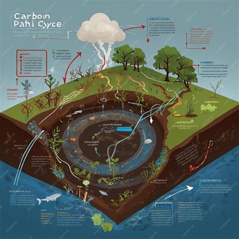 Carbon Cycle The Carbon Path From The Atmosphere Into Living Organisms Then Turning Into Dead