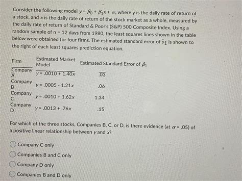 Solved Consider The Following Model Y Bo B1x E Where