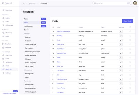 Fields And Field Types Forms And Fields Freeform 3x For