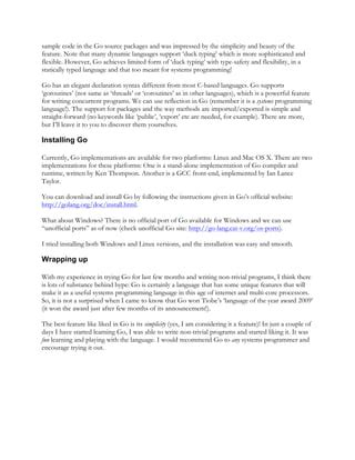 Lets Go An Introduction To Google S Go Programming Language PDF