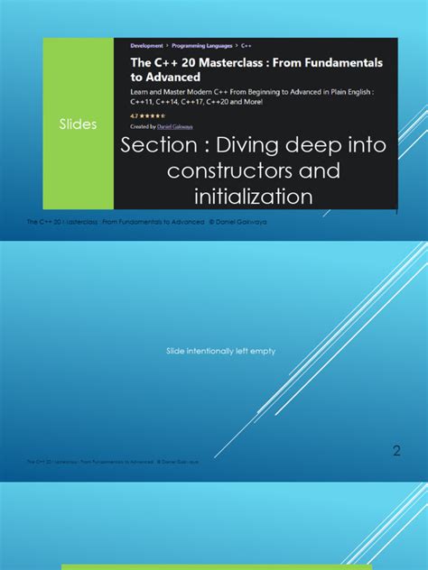 Sectiondivingdeepintoconstructorsandinitializationslides Pdf