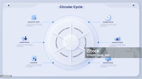 종이 흰색 원형 차트는 6개의 섹터로 나뉩니다 시작 프로젝트의 6가지 부분 또는 기능의 개념입니다 간단한 인포 그래픽 디자인 템플릿입니다 Neumorphic 벡터 일러스트