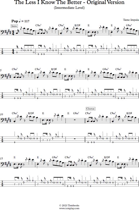 The Less I Know The Better Original Version Intermediate Level