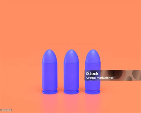 플라스틱 무기 시리즈 9mm 일반 총알 분홍빛이 도는 배경의 인디고 블루 암 3d 렌더링 전쟁 전투 및 자기 보호 1 인칭 슈팅 게임 아이템 1인칭 슈팅 게임에 대한 스톡