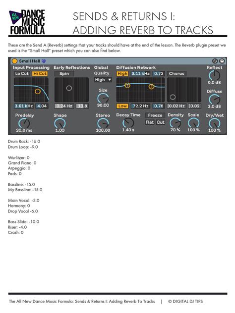 Sends And Returns I Adding Reverb To Tracks Pdf