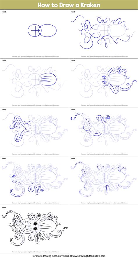 How To Draw A Kraken Sea Monsters Step By Step DrawingTutorials101