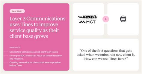 Cameron Higgs On Linkedin Layer 3 Communications Uses Tines To Improve Service Quality As Their…