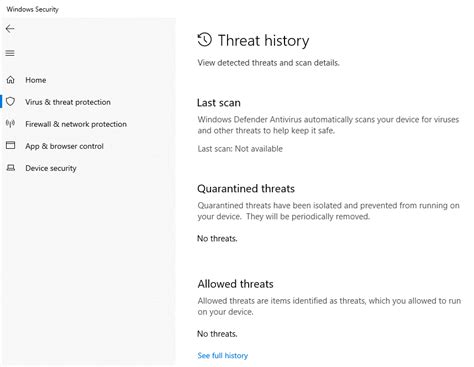 Windows Defender Offline Scan Threat History Empty Microsoft Community