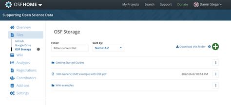 Project Files OSF Projects OSF Support