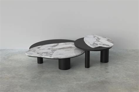 Modern Bordeira Nesting Coffee Table Marble Handmade In Portugal By Greenapple For Sale At