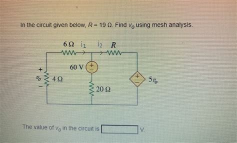 solved in the circuit given below r 19 a find vo using