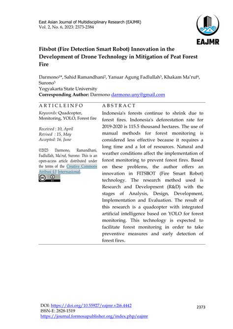 Pdf Fitsbot Fire Detection Smart Robot Innovation In The