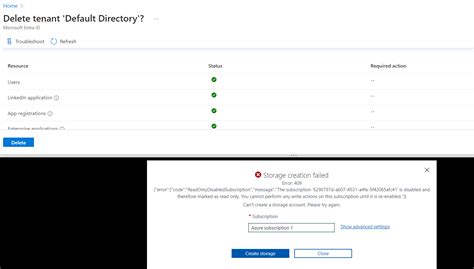 Unable To Delete Tenant Default Directory Known Issues Exist Where Some Enterprise Applications